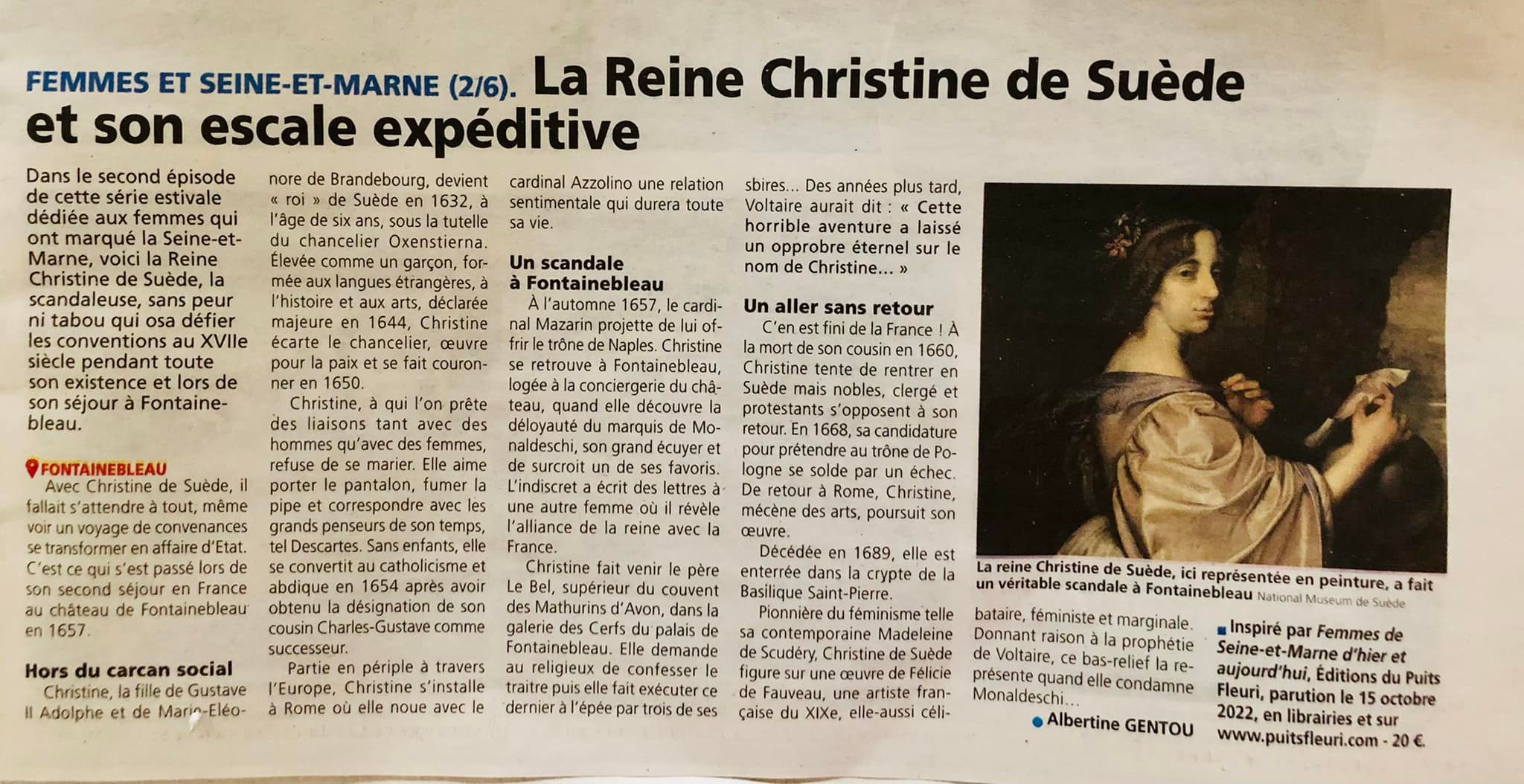 La Reine Christine de Suède et son escale expéditive à Fontainebleau ...